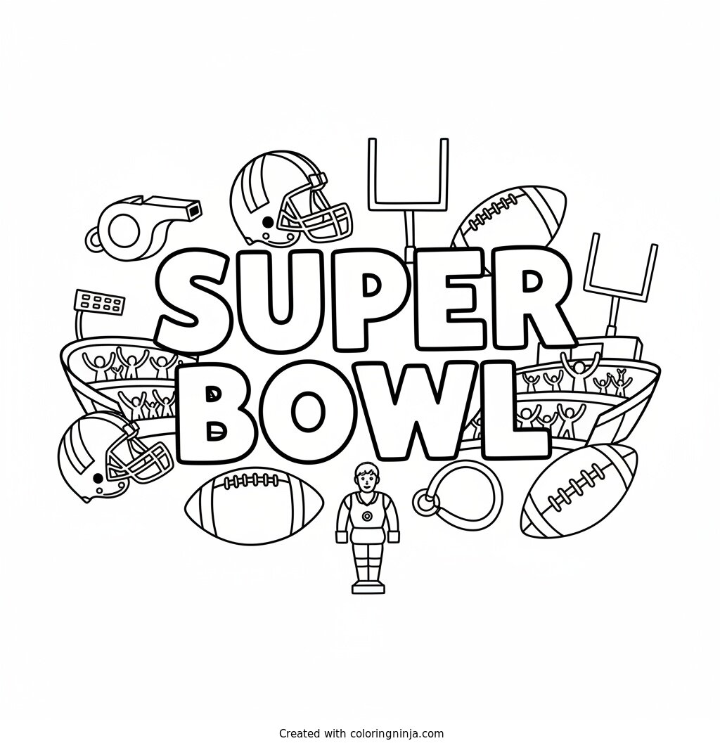 super bowl 2026 coloring pages - Coloring Ninja